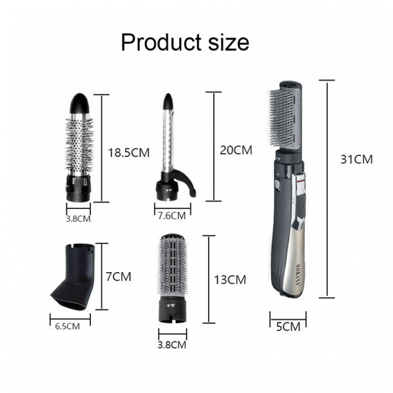 4 in 1 Electric Hair Brush Dryer Curling One-Step Hair Volumizer Straightener Styling Heating ...